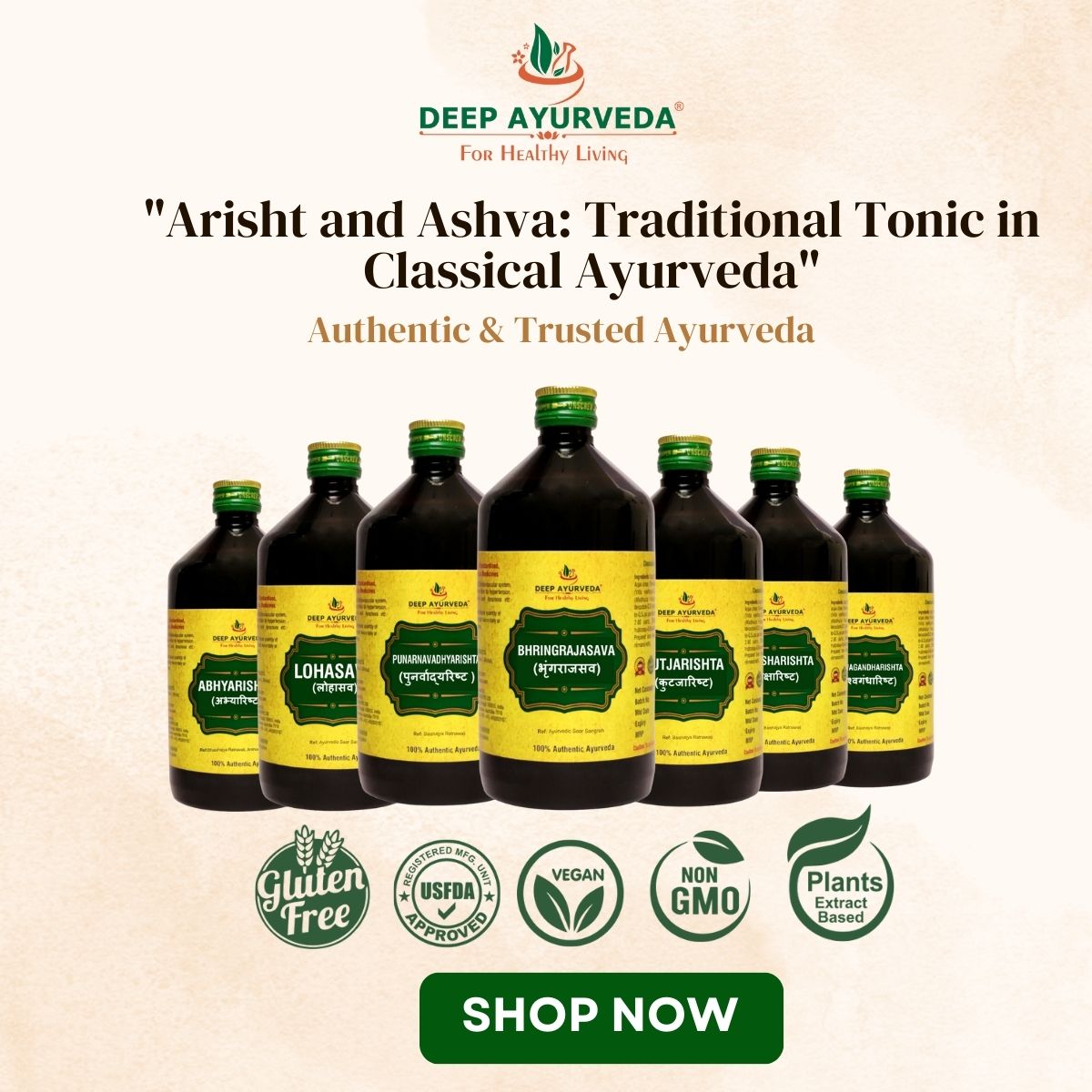 Arishta & Asva: Herbal Tonic made with self-generated alcohol solution