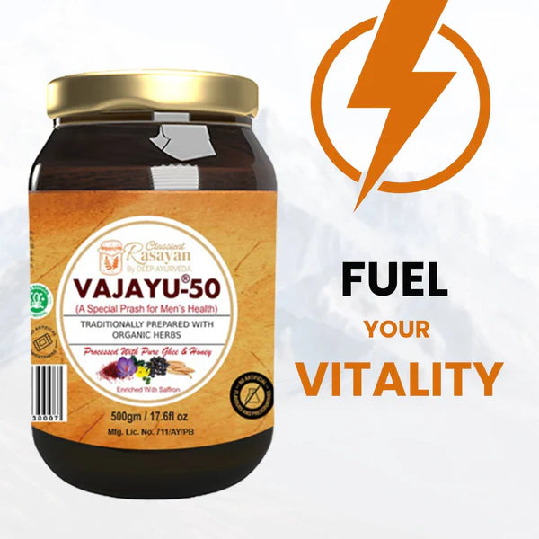 Vajayu 50 Prash + Shilajit Gold Combo | Boost Vitality & Strength