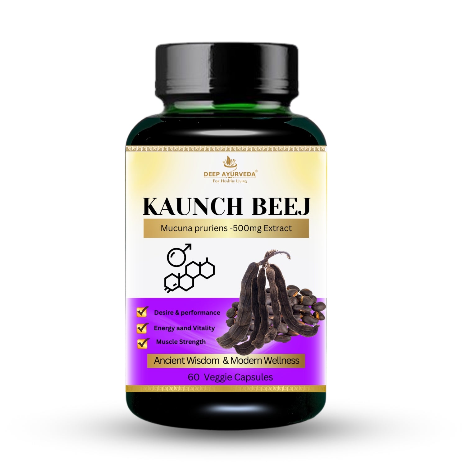 Kaunch beej Vegan Capsule 10:1 Extract for Extra Strength & Vitality